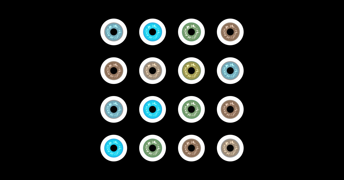 googly eyes pattern on a black background - Graphic Design - Sticker ...