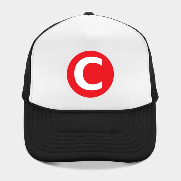 Letter C Big Red Dot Letters & Numbers - Red - Hat | TeePublic