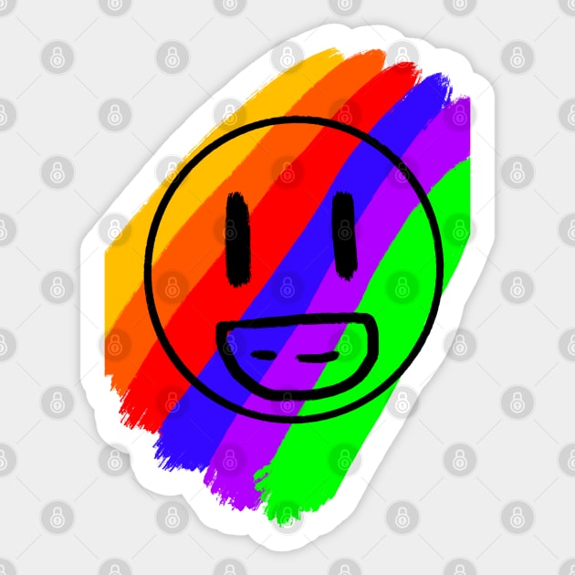 Rainbow Smiley Face - Smiley Face - Sticker | TeePublic