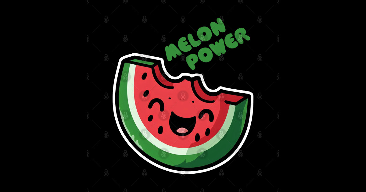 Retro Melon Power Sticker - Watermelon - Sticker | TeePublic