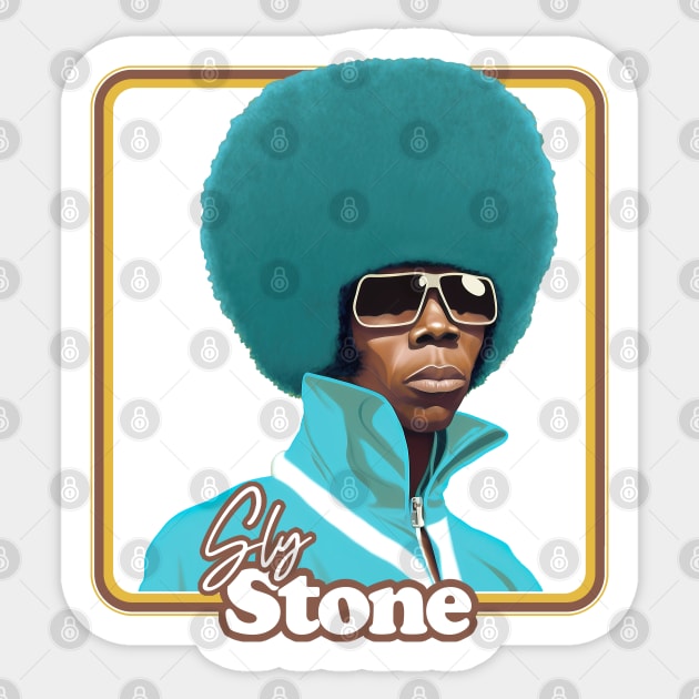 Sly / Retro 70s Aesthetic - Soul Music Lover - Sticker | TeePublic