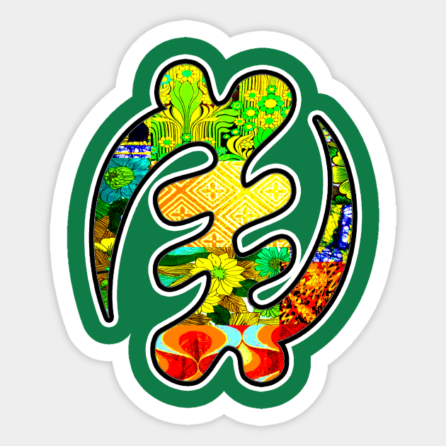 Gye Nyame Green and Gold - Gye Nyame Adinkra Symbol - Sticker | TeePublic