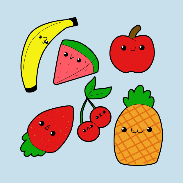 Chibi Fruits - Fruit - T-Shirt | TeePublic