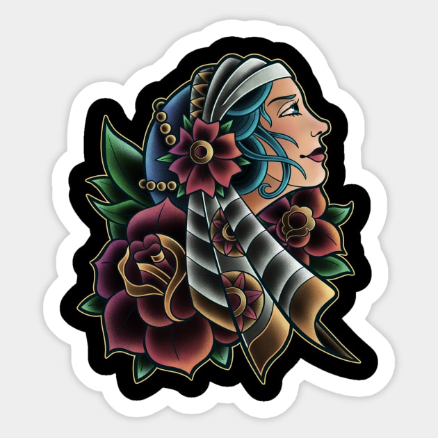 Woman Face - Woman - Sticker | TeePublic