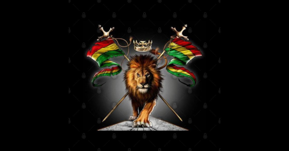 Rasta Lion King With rasta flag - Rasta Lion - Sticker | TeePublic