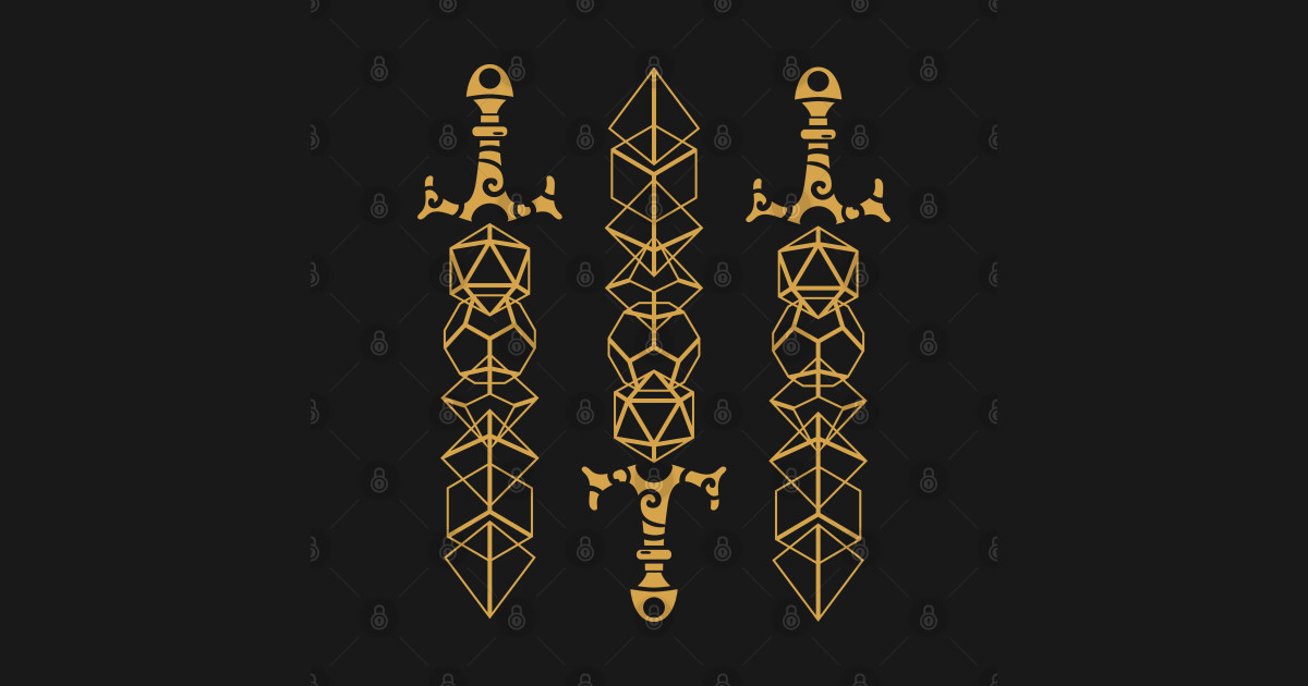 Polyhedral Dice Set Sword TRPG Tabletop RPG Gaming Addict - Critical ...