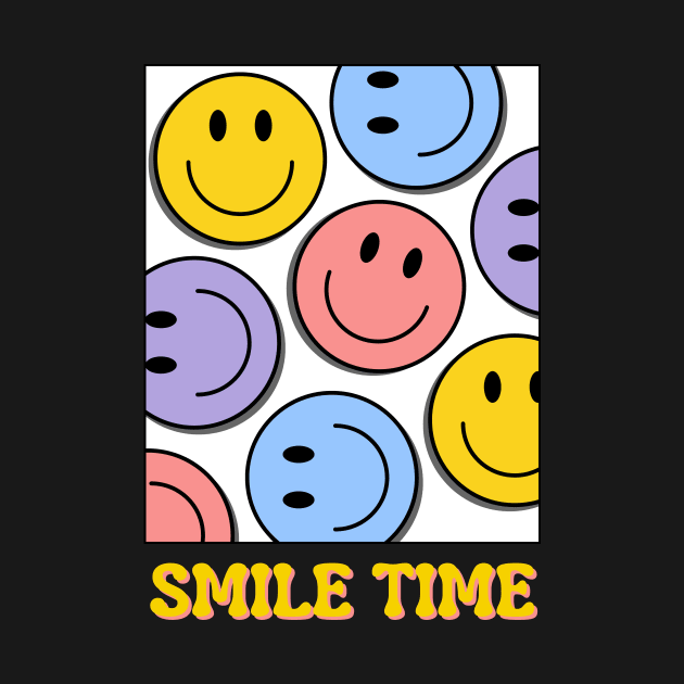 Smile Time Colorful Emoji - Smile Emoji - T-Shirt | TeePublic