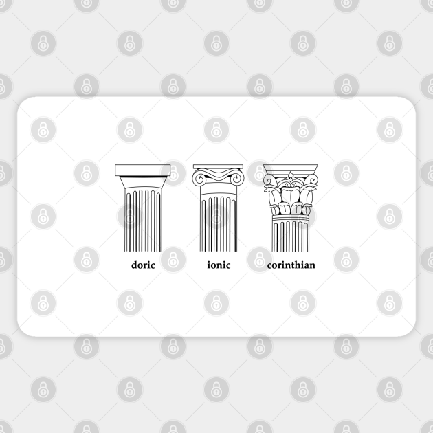 Greek Columns Minimalist Design with Names - Ancient Greek - Sticker ...