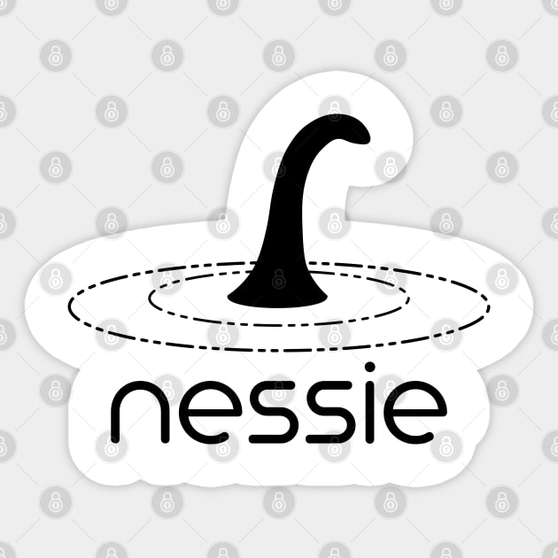 Simplified Nessie Loch Ness Monster (Black) - Nessie - Sticker | TeePublic