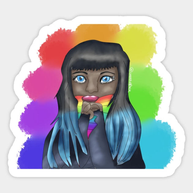 Rainbow Girl - Girl - Sticker | TeePublic