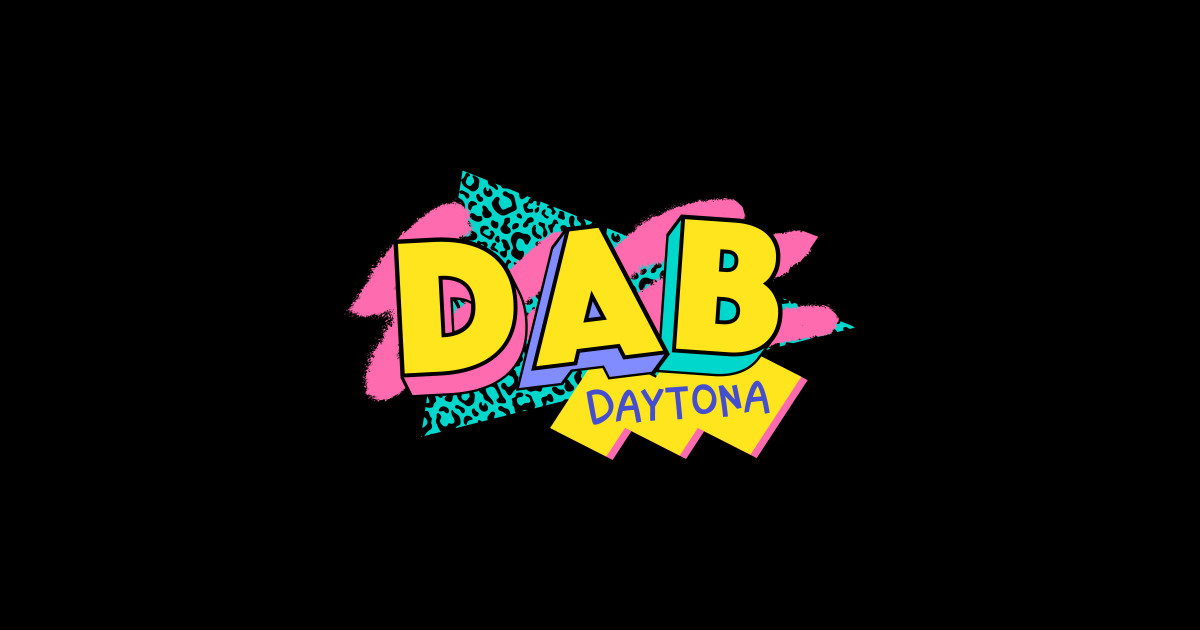 Daytona Beach, Florida Retro 90s Logo - Daytona Beach Florida - Posters ...