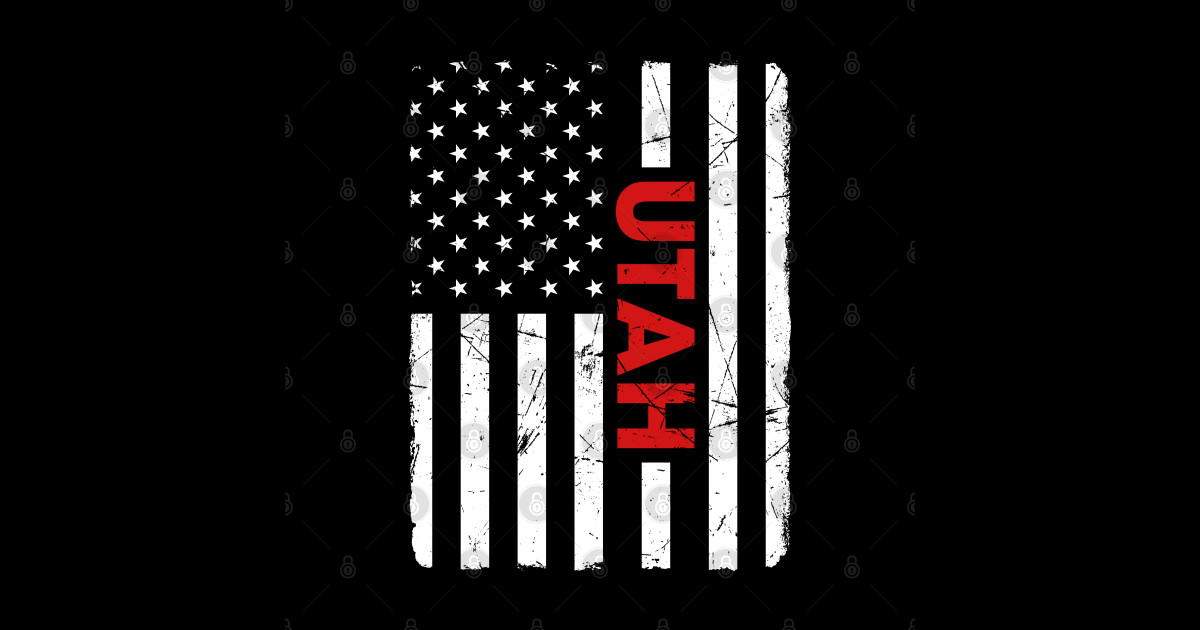Utah Vintage Retro Distressed American Flag - Utah State - Posters and ...