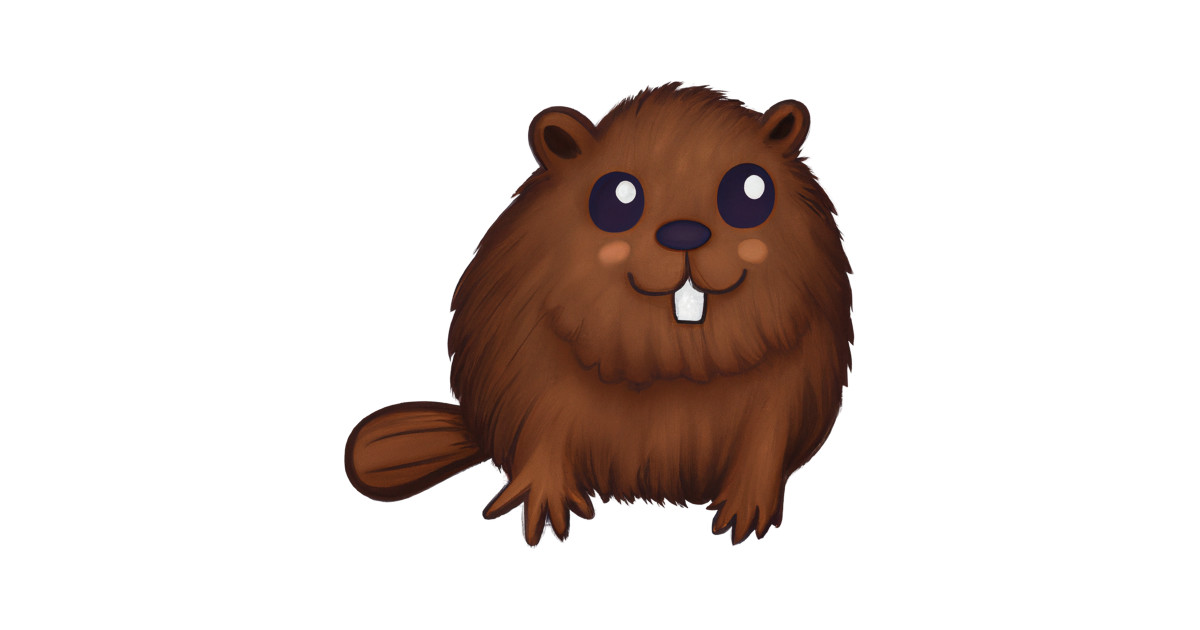Cute Beaver Drawing - Beaver - T-Shirt | TeePublic