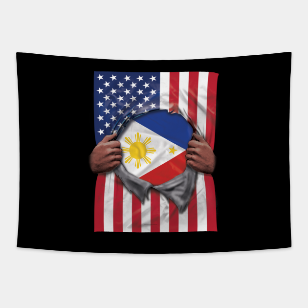 Philippines Flag American Flag Ripped Gift For Filipino From