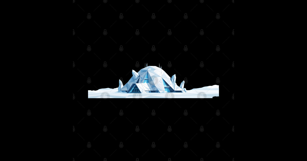 Frozen Peaks Geometric Landscape - Ice Mountains - Sticker | TeePublic