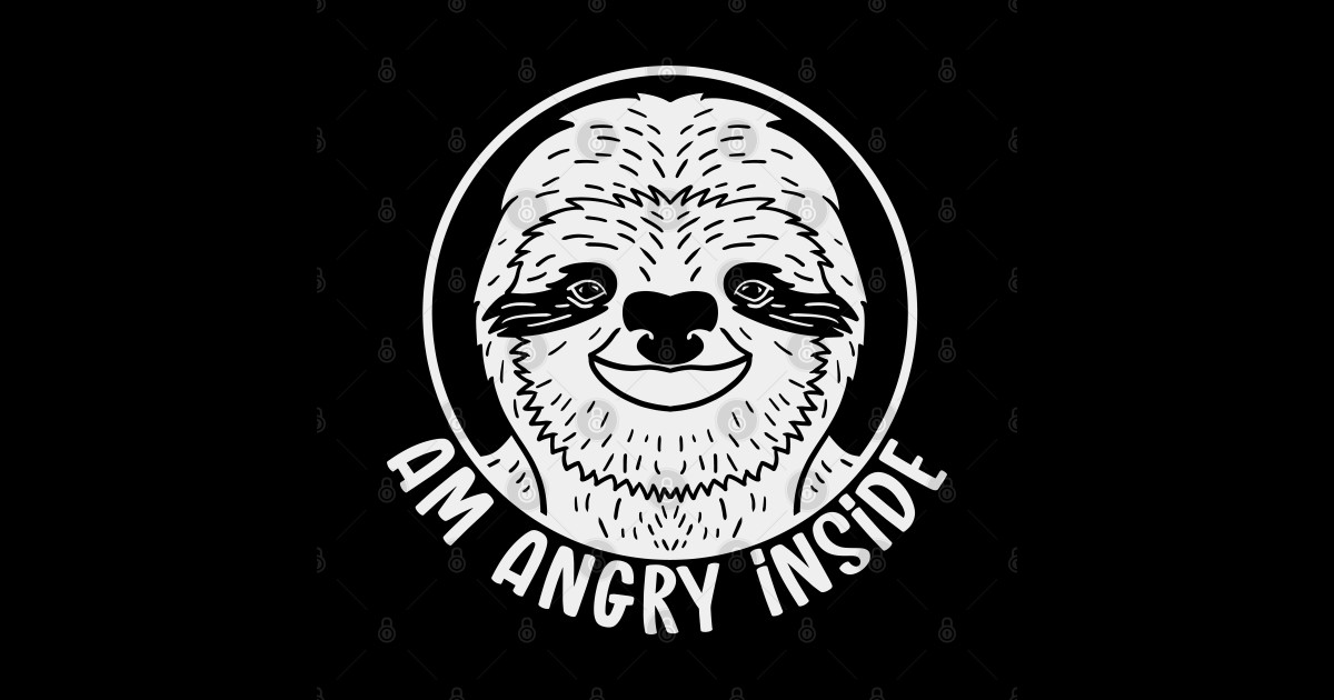 Angry Sloth Mono - Sloth - Sticker | TeePublic