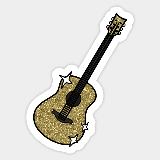 Gold Guitar - Gold Guitar - Sticker | TeePublic