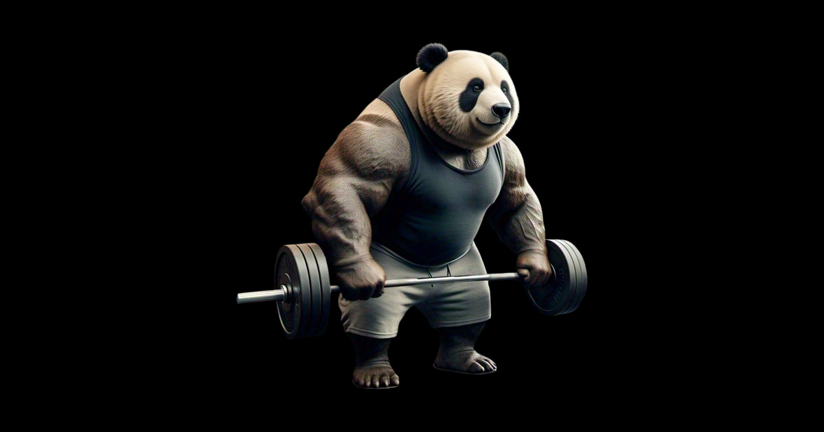 Gym Panda - Tshirtdesign - Sticker | TeePublic