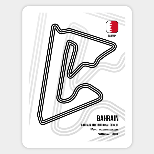 Bahrain Race Track - Circuit - Sticker | TeePublic