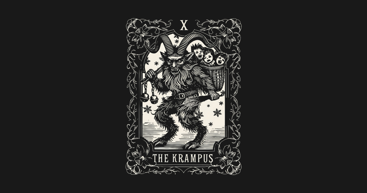 Krampus Tarot Card Season Evil Pajama - Krampus Christmas Season - T ...