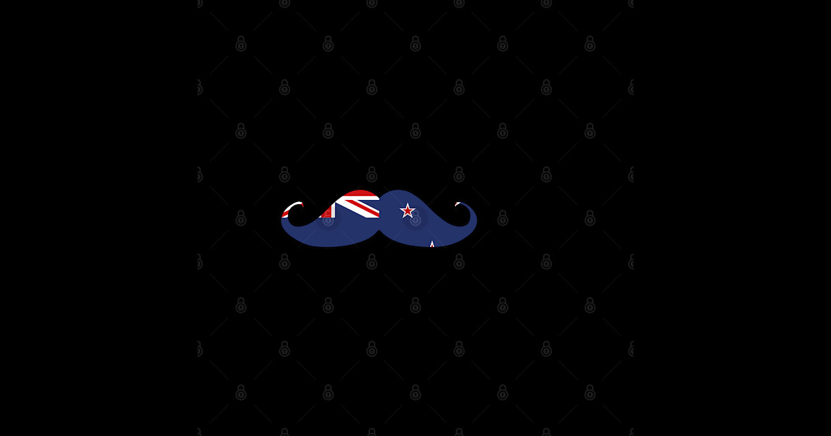 Mustache Flag New Zealand - New Zealand - Sticker | TeePublic