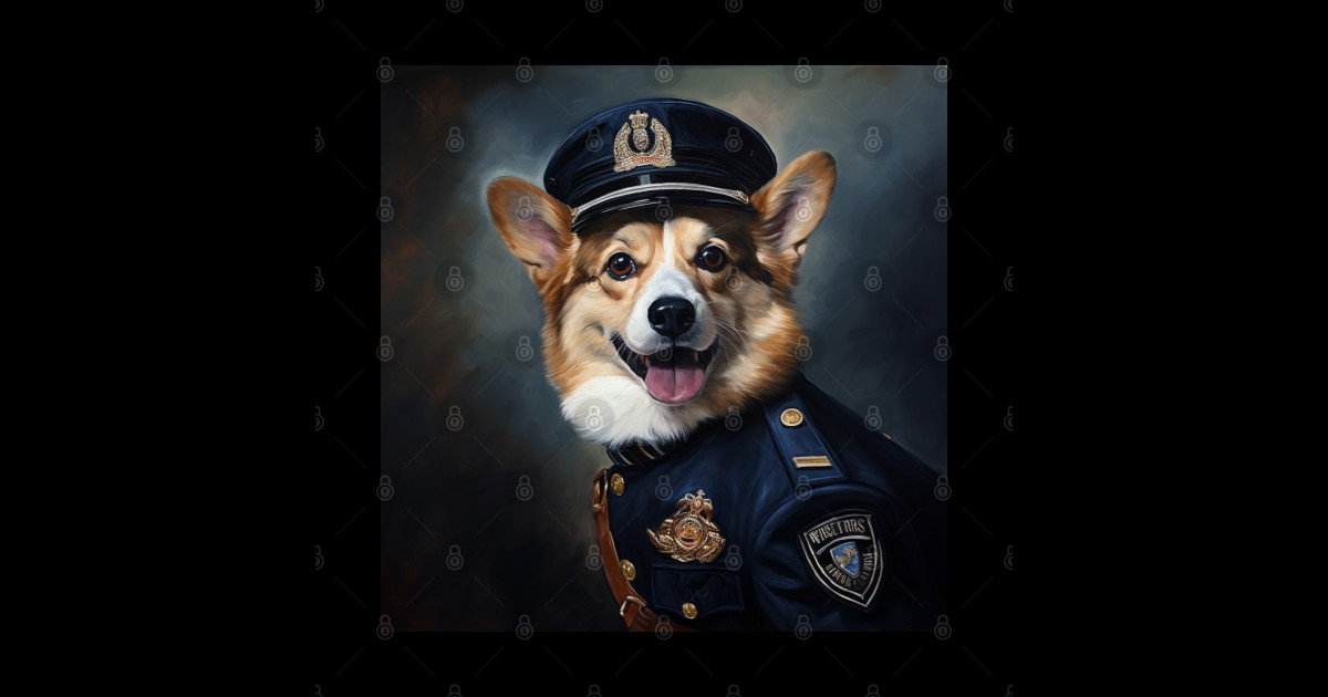 Police Officer Corgi - Corgi - Sticker | TeePublic