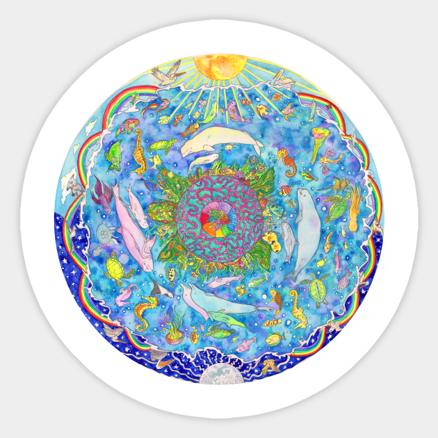 The OCEAN Mandala - Ocean - Sticker