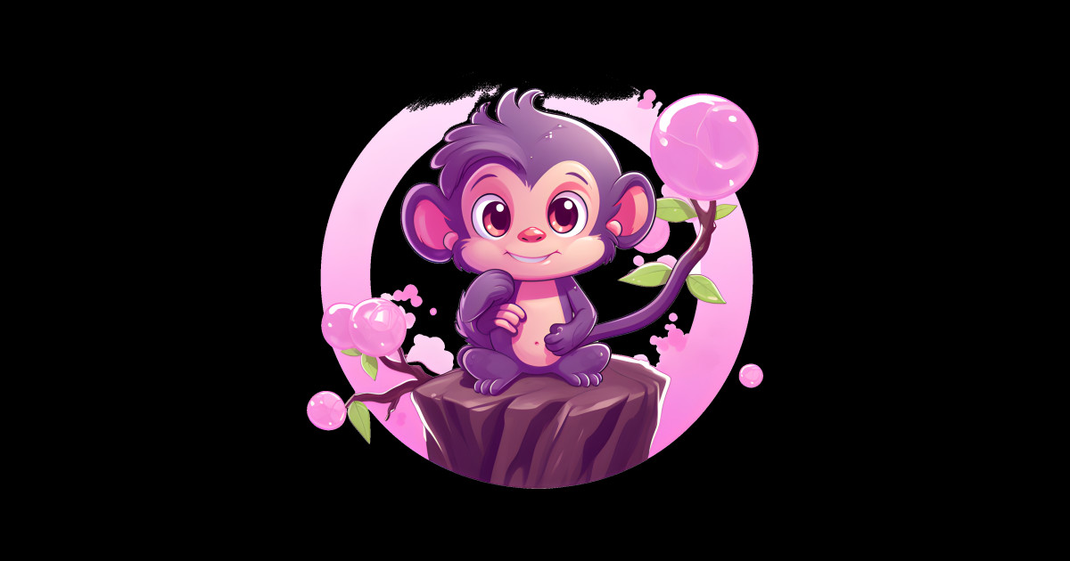 Purple Monkey in a Bubblegum Tree - Purple Monkey - Posters and Art ...