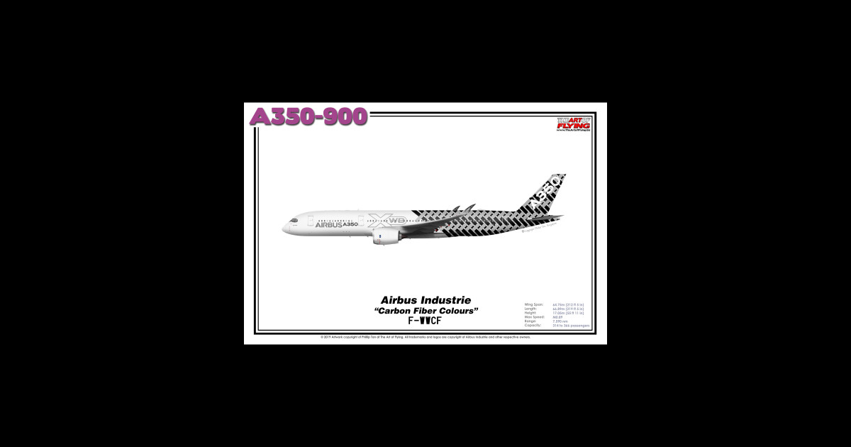 Airbus A350-900 - Airbus "Carbon Fiber Colours" (Art Print) - A359 ...