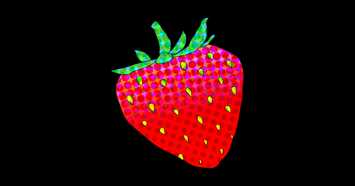 Trippy Strawberry Variation 3 - Strawberry - Sticker | TeePublic