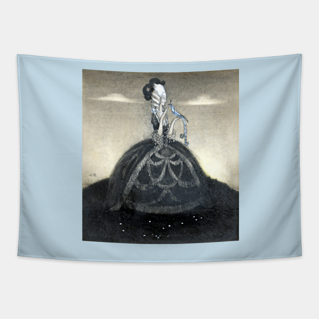 Flicka With the Blue Bird - John Bauer - Flicka - Tapestry | TeePublic