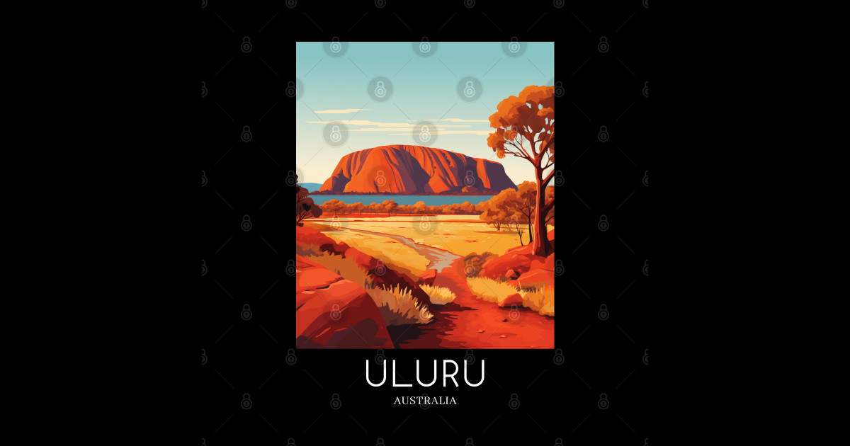 A Pop Art Travel Print of Uluru / Ayers Rock - Australia - Uluru ...