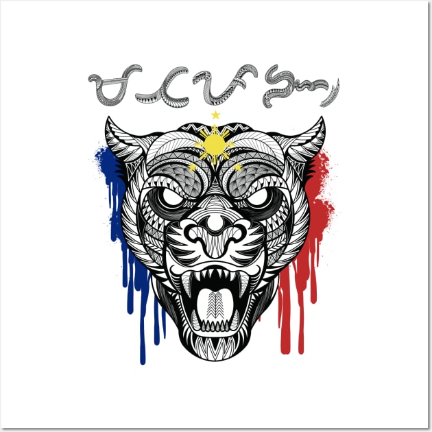Tribal line Art Tiger / Baybayin word Matapang (Brave) - Philippines ...
