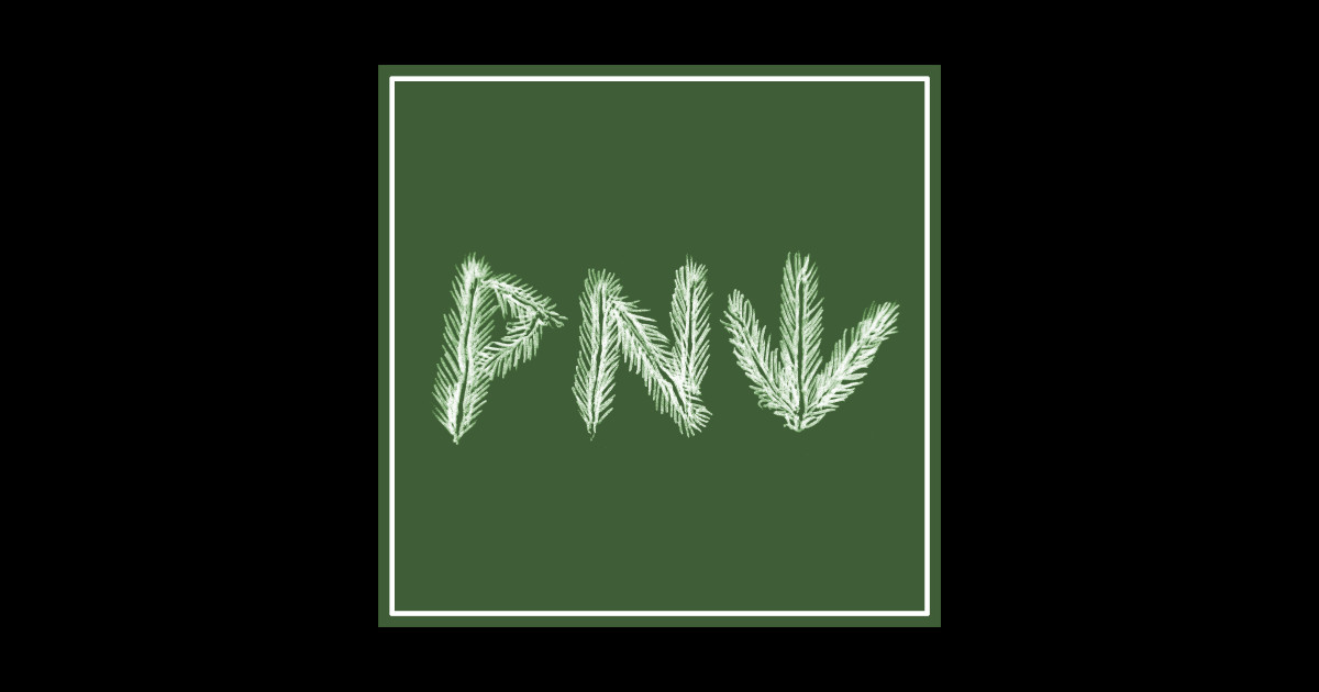 PNW Pacific Northwest Fir Needles Logo White in Green Square with ...