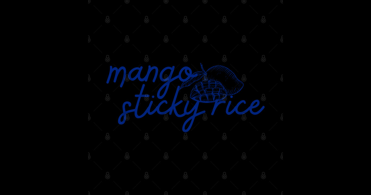 mango sticky rice - Thai blue - Flag color - with sketch - Mango Sticky ...