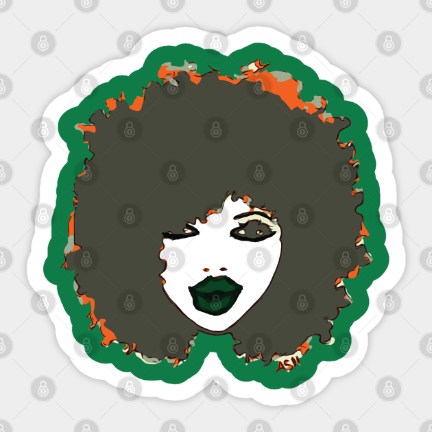 Afro Cute Natural Hair - Afro - Sticker | TeePublic
