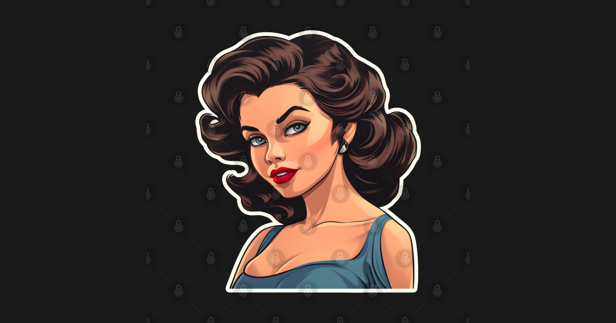 Pin Up Brunette Girl Retro Comic Pin Up Girl T Shirt Teepublic