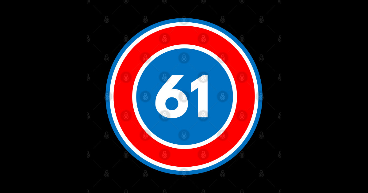 Hero Logo Number 61 Sixty One 61st Birthday Age Anniversary Numeral ...