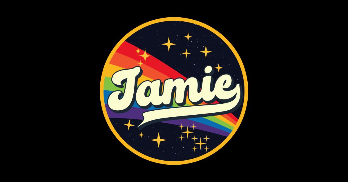 Jamie // Rainbow In Space Vintage Style - Jamie - Sticker | TeePublic