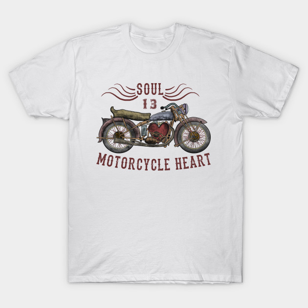 Motorcycle Heart - Motorcycle - T-Shirt | TeePublic
