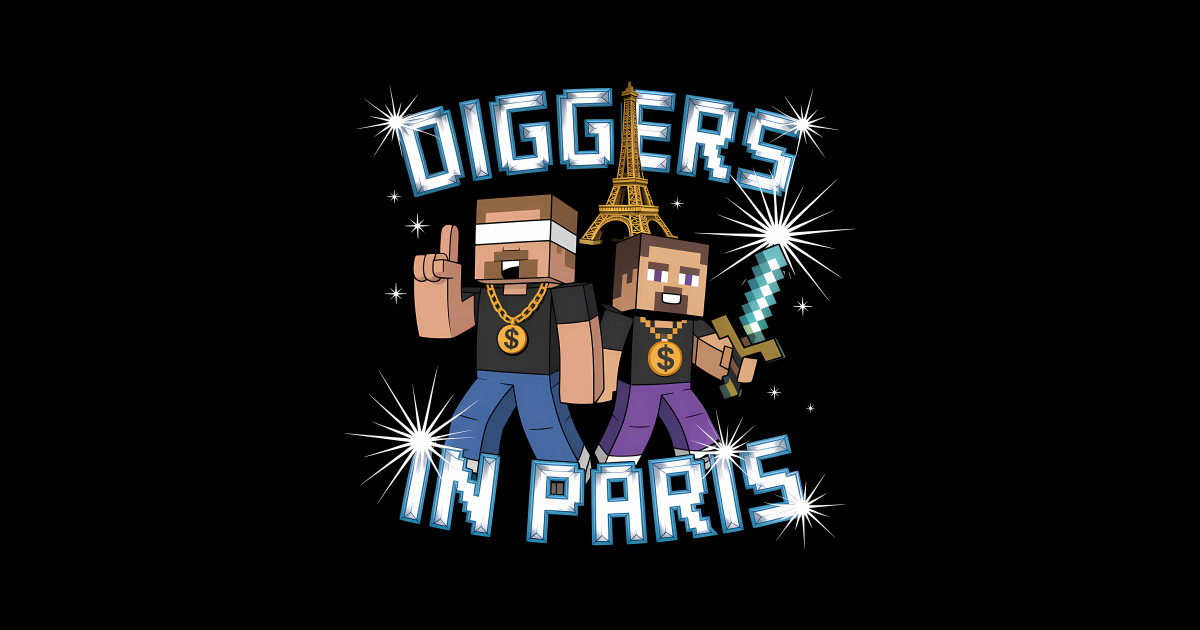 Diggers in Paris - Funny Minecraft Fanart - Diggers In Paris - Sticker ...