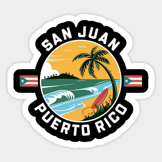 Summer Vacation San Juan Puerto Rico Beach - Summer Vacation - Sticker ...