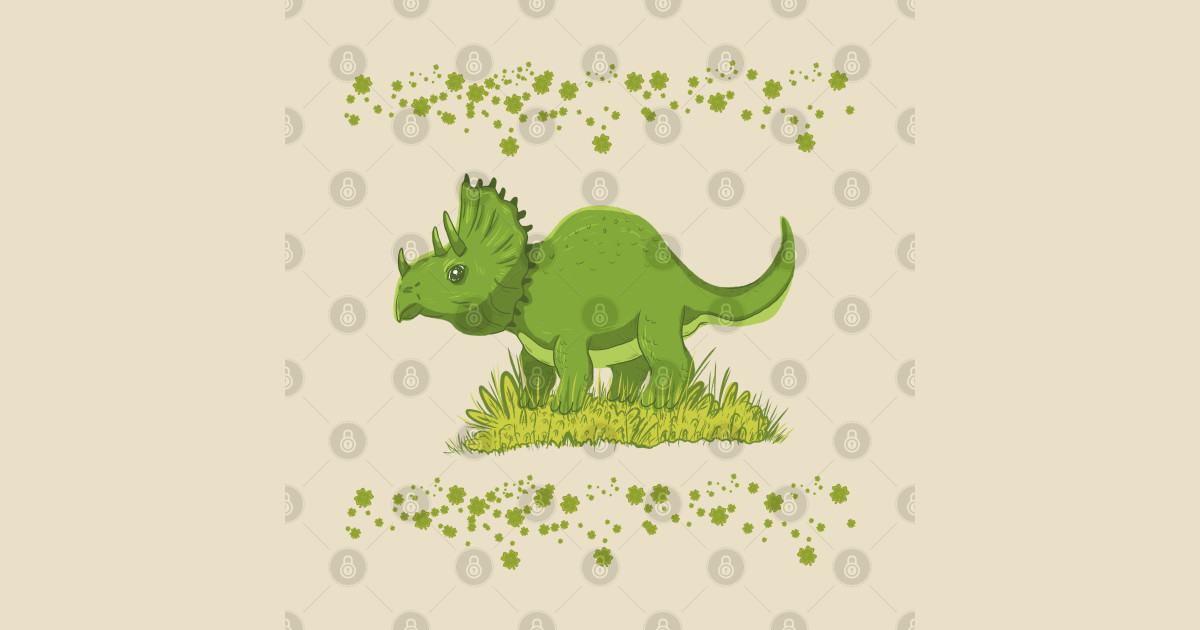 Shamrock dino st patricks day - Prehistoric Creature - T-Shirt | TeePublic