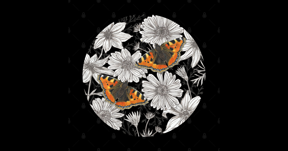 Tortoiseshell Butterflies - Butterflies - Sticker | TeePublic