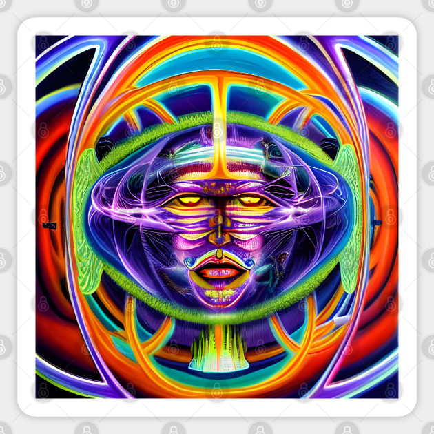 Hyper-dimensional Machine Guide - Psychedelic - Sticker | TeePublic