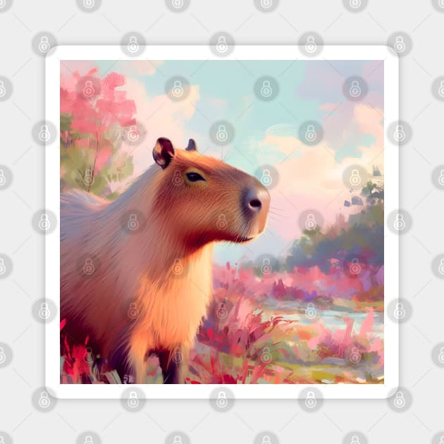 Capybara Art #25 | Capybara Lovers - Capybara - Magnet | TeePublic