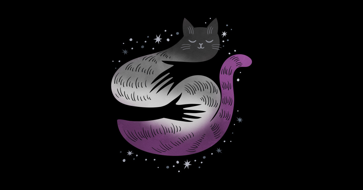Asexual Cat Hug LGBT Pride Flag - Asexual - Posters and Art Prints ...