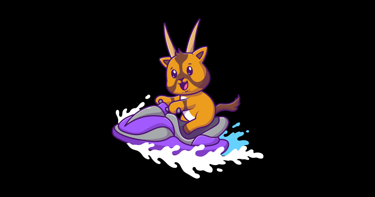 Cute Oryx Riding Ski Boat Cartoon - Cute Oryx Riding Ski Boat Cartoon ...