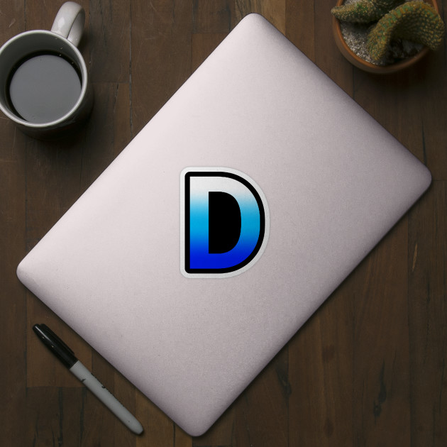 Blue Letter D - Blue - Sticker | TeePublic