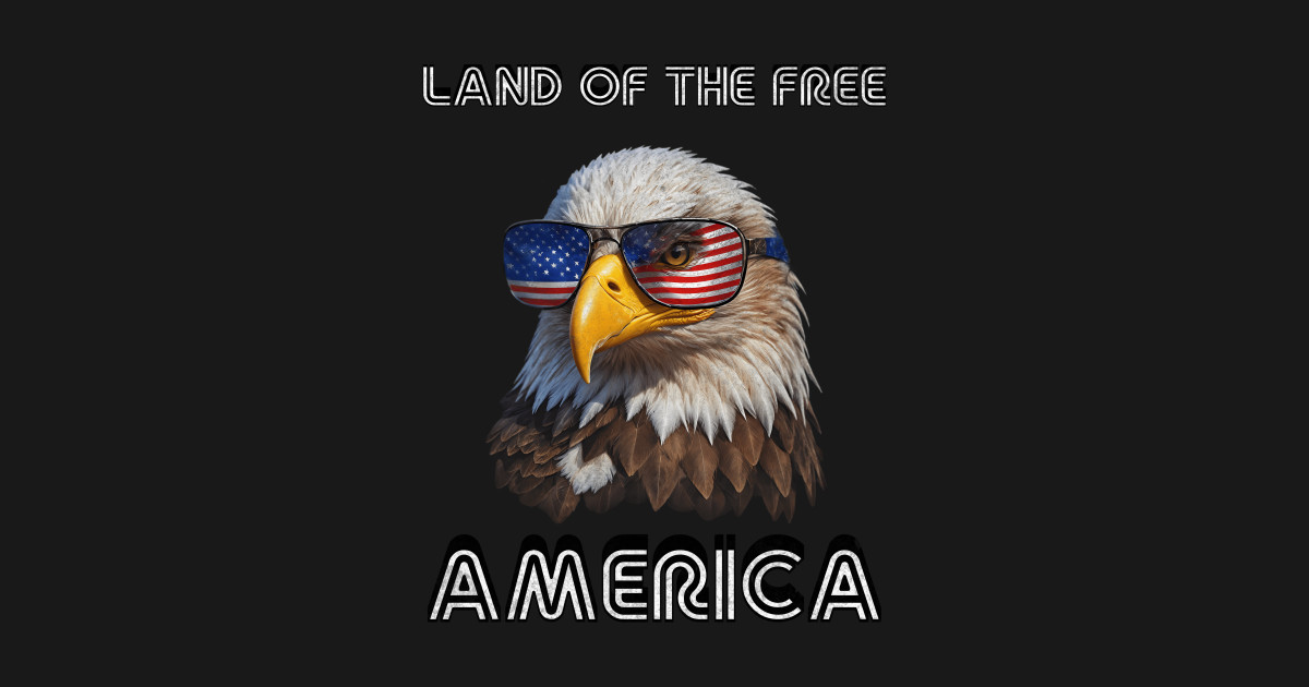 Patriotic Bald Eagle Land Of The Free America 4Th July - Bald Eagle - T ...